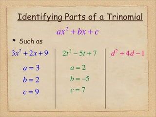 Topic 2 factoring trinomials part 1 | PDF