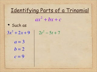 Topic 2 factoring trinomials part 1 | PDF