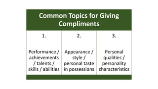 Chapter 2-giving compliments | PPT