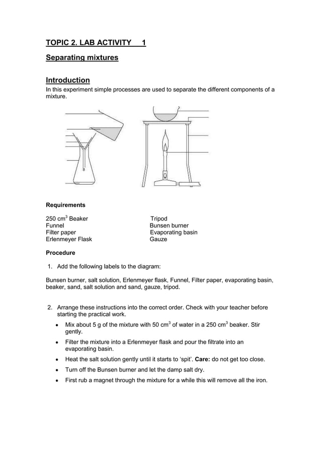 Topic 2. Mixtures Lab | DOCX