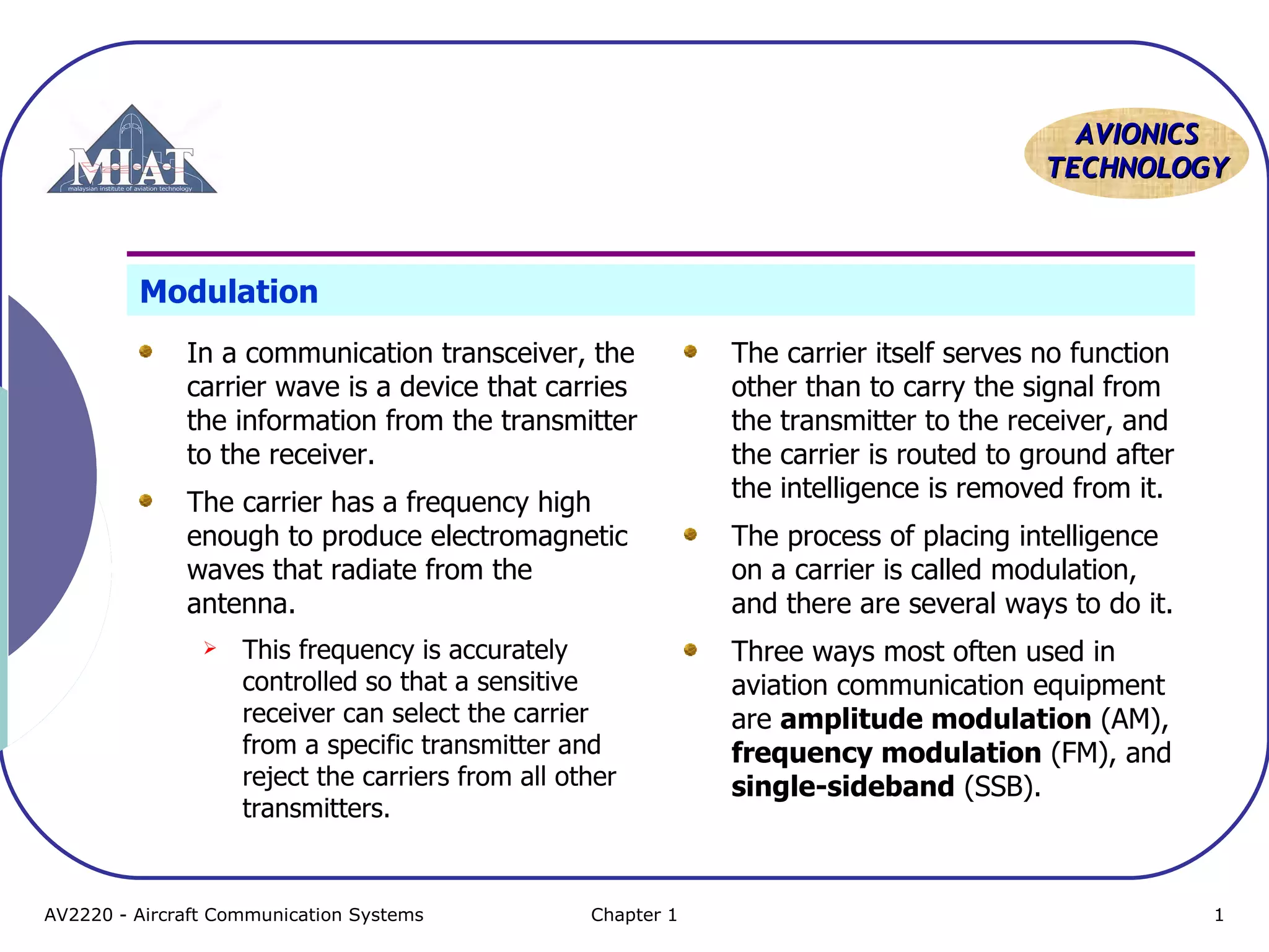 Nav Topic 2 modulation and propagation of radio waves | PPT