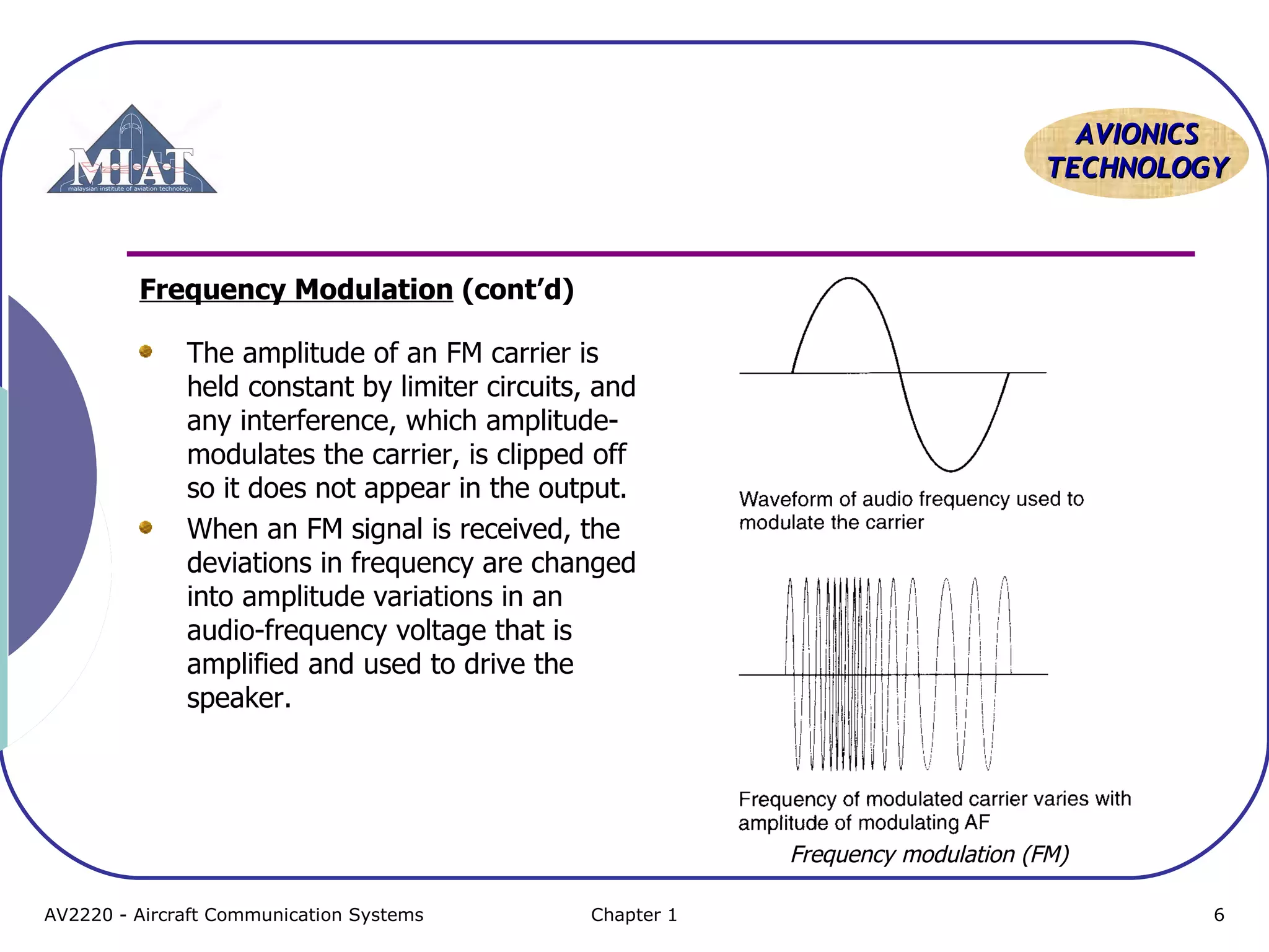 Aircraft Communication Topic 2 modulation and propagation of radio ...