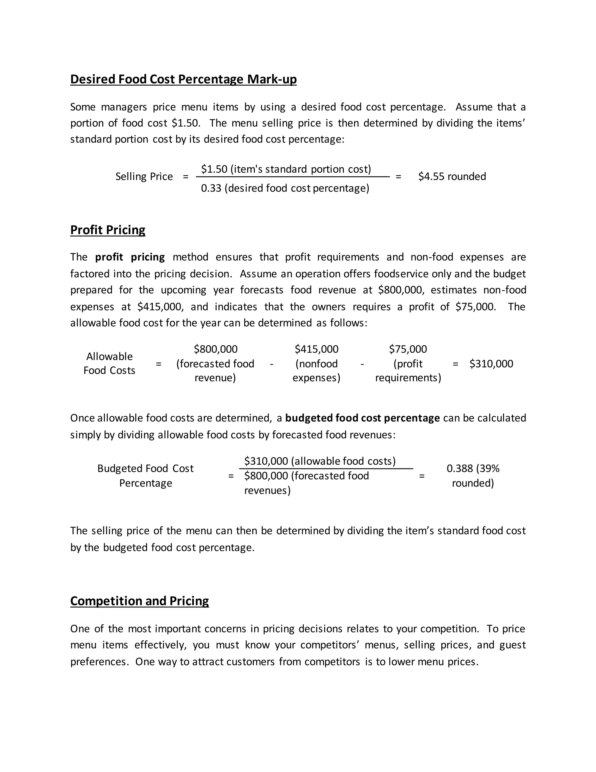 TOPIC 2: Menu cost and Pricing Strategies | DOCX
