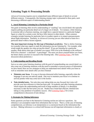 Listening Strategy Guide | PDF