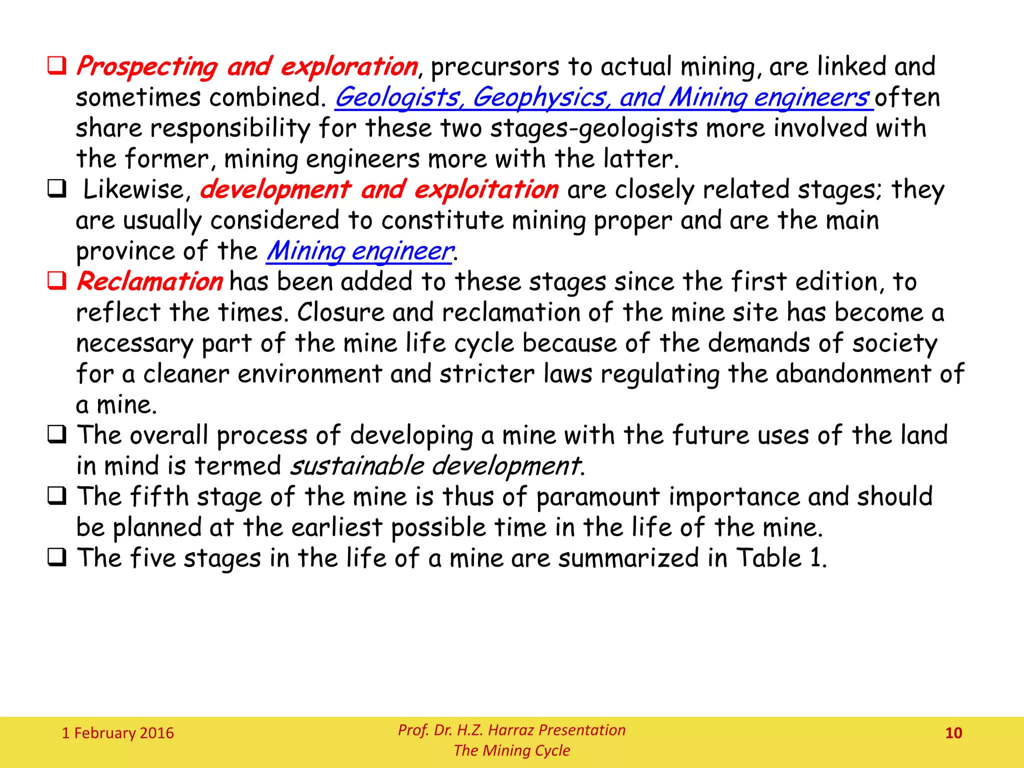Topic 2 the mining cycle | PDF