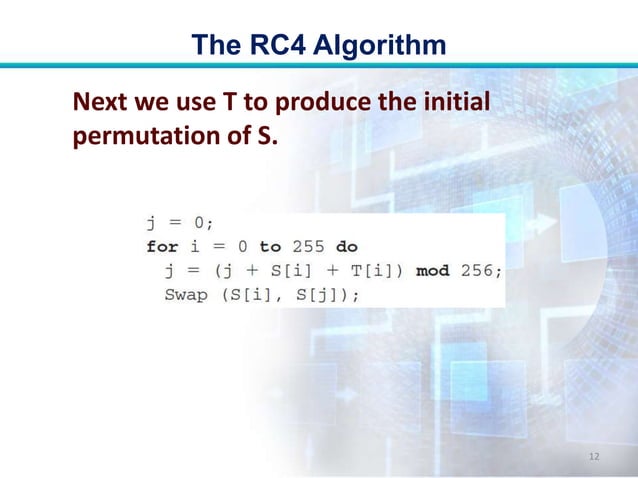 Topic20 The RC4 Algorithm.pptx | Information and Network Security | Computing