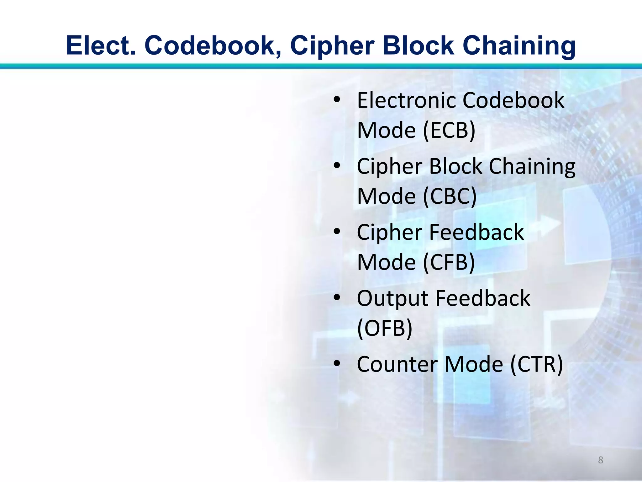 Topic21 Elect. Codebook, Cipher Block Chaining.pptx