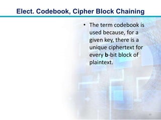 Topic21 Elect. Codebook, Cipher Block Chaining.pptx