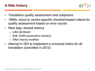 Harmonization of DQF and MQM sets the stage for a standard translation ...