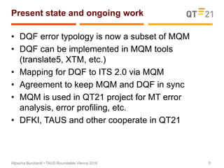 Harmonization of DQF and MQM sets the stage for a standard translation ...