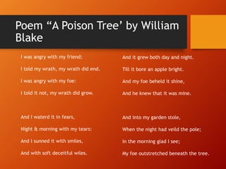 PPISMP TSLB1124 Topic 2 Poem “A Poison Tree”.pptx