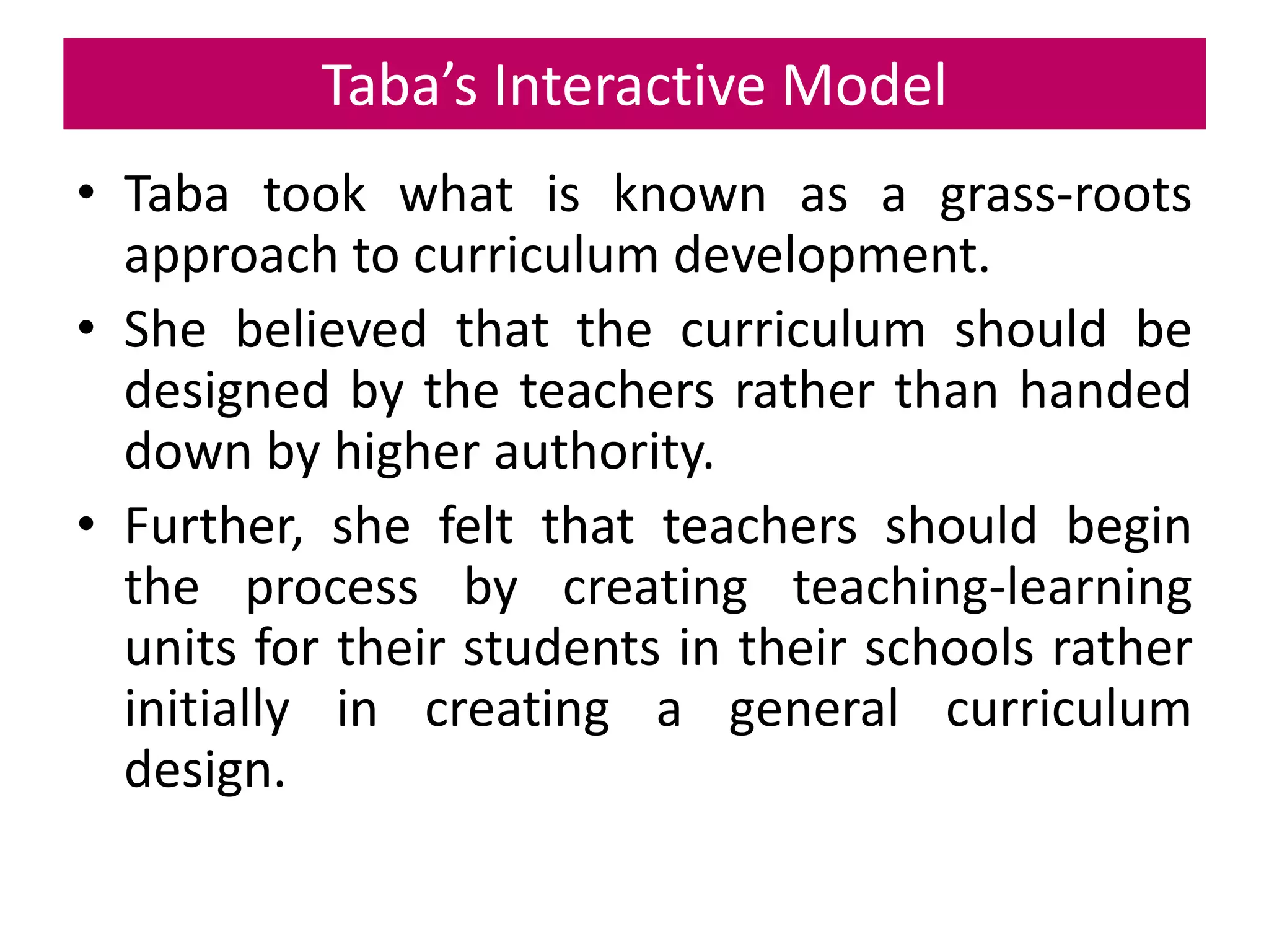 TSL3143 Topic 2a Models of Curriculum Design | PPTX