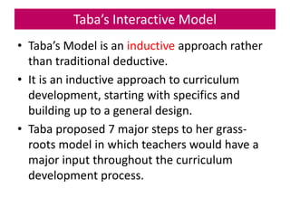 TSL3143 Topic 2a Models of Curriculum Design | PPTX