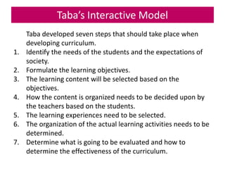 TSL3143 Topic 2a Models of Curriculum Design | PPTX