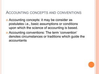 Accounting concepts and conventions | PPTX