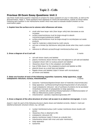 Topic 2 cells essay qus | DOC