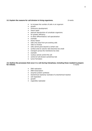 Topic 2 cells essay qus | DOC