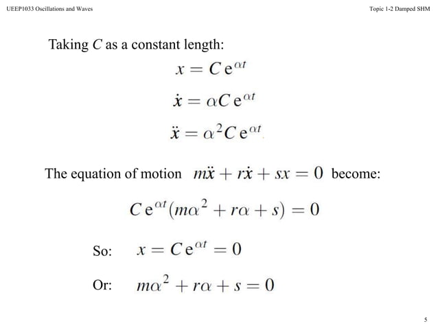 Topic 2 damped oscillation | PPTX | Physics | Science