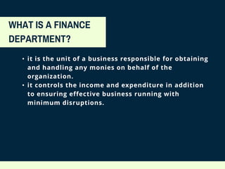 Finance Department Topic 1 by Mariel pen | PPTX