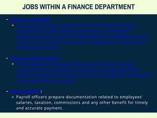 Finance Department Topic 1 by Mariel pen | PPTX