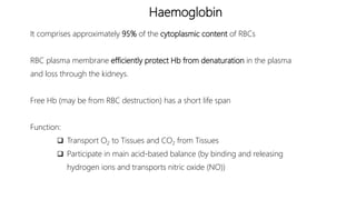 hemoglobin structure types RBC destrcution and Bilirubim metabolism.pptx