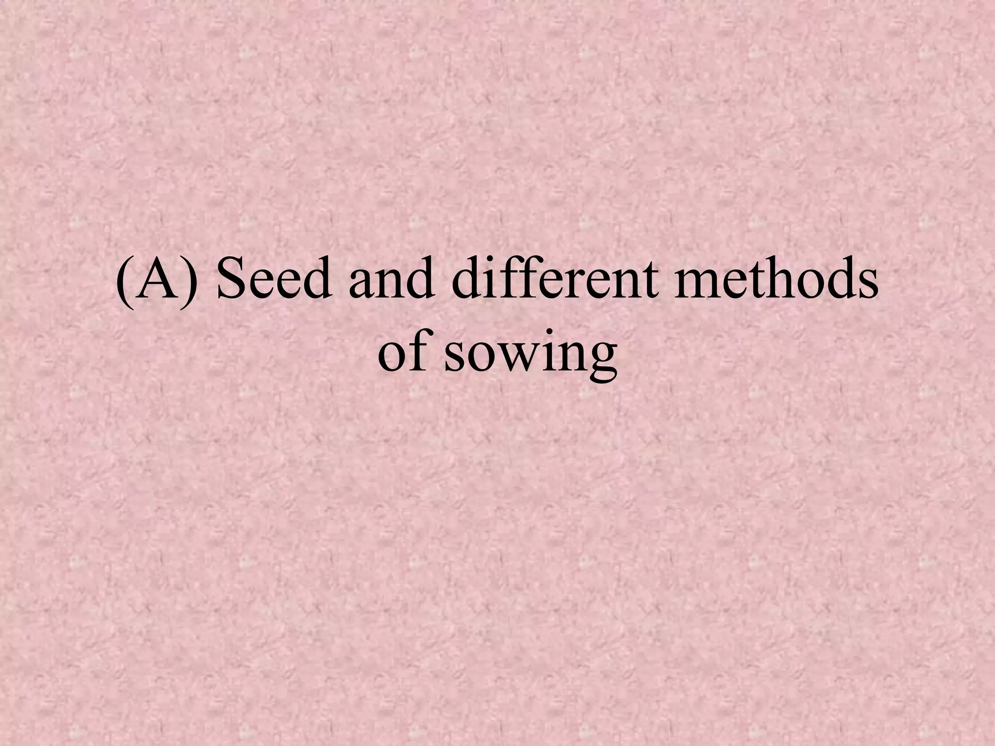Seed and different methods of sowing | PPT