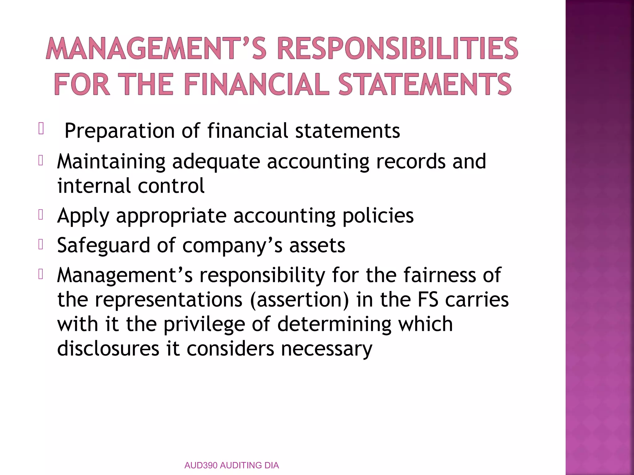 Topic 2 objectives and scope of financial statement audit | PPT