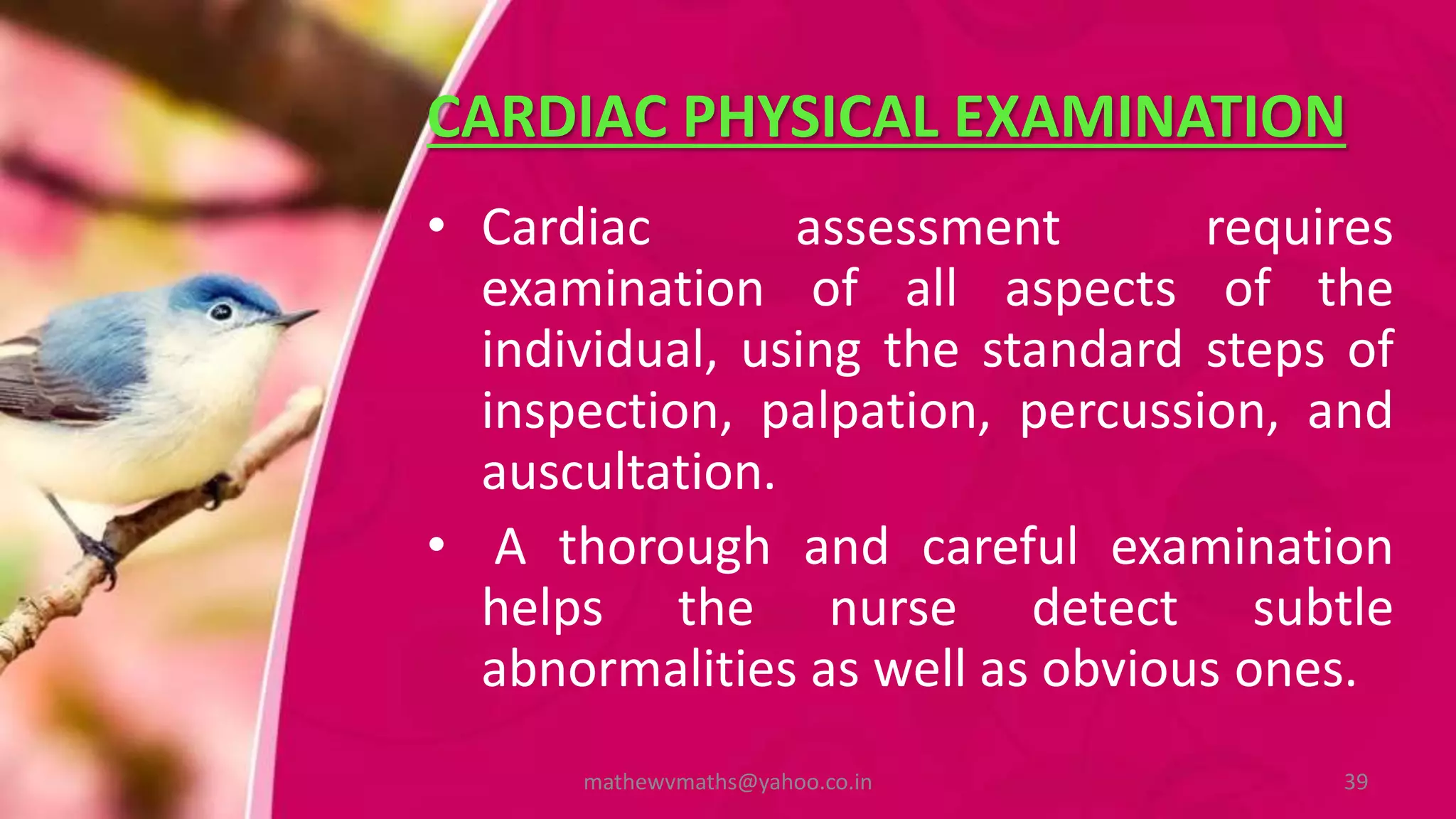 Cardio Vascular System assessment- Nursing PPT | PPTX