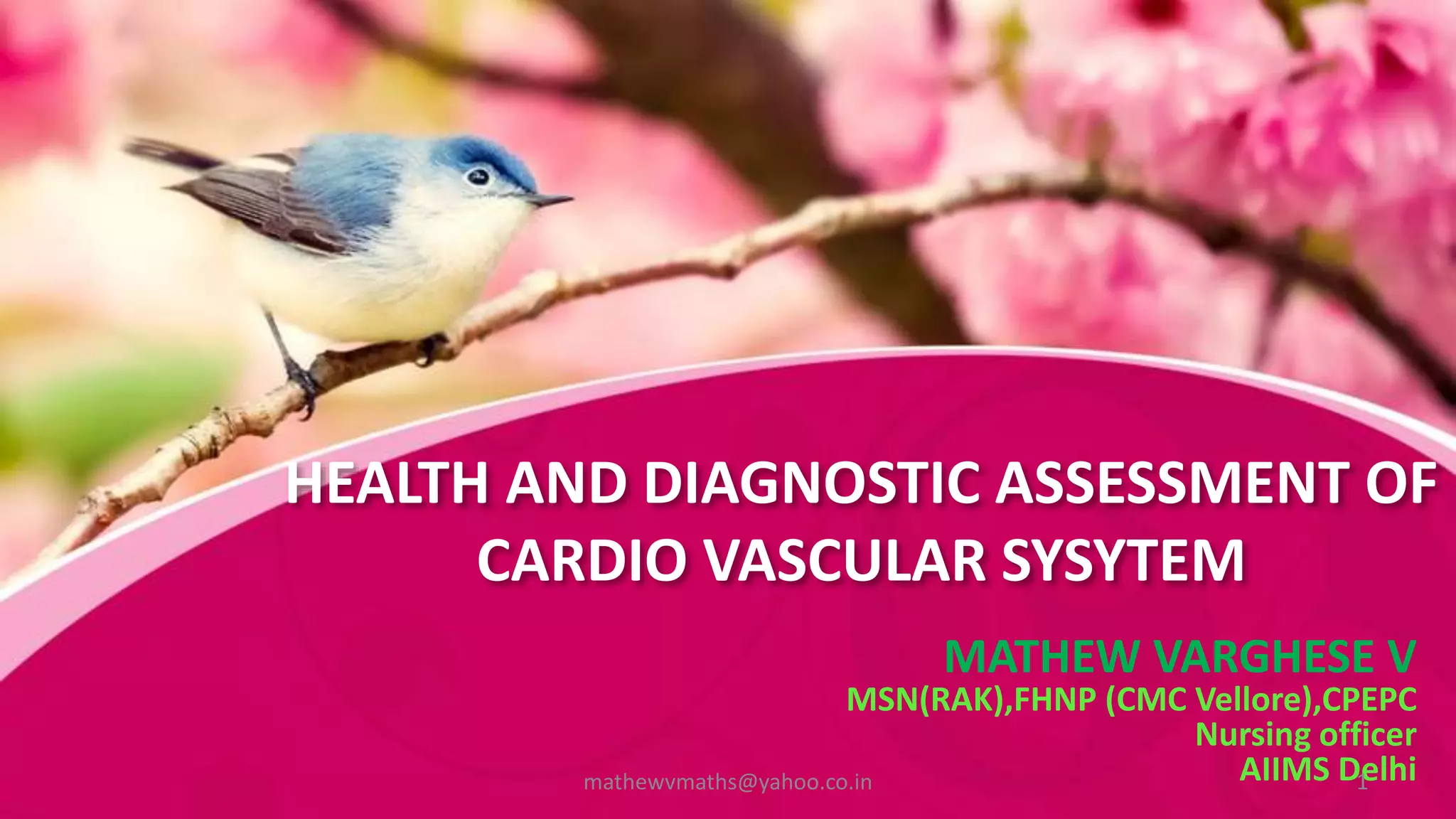 Cardio Vascular System assessment- Nursing PPT | PPT