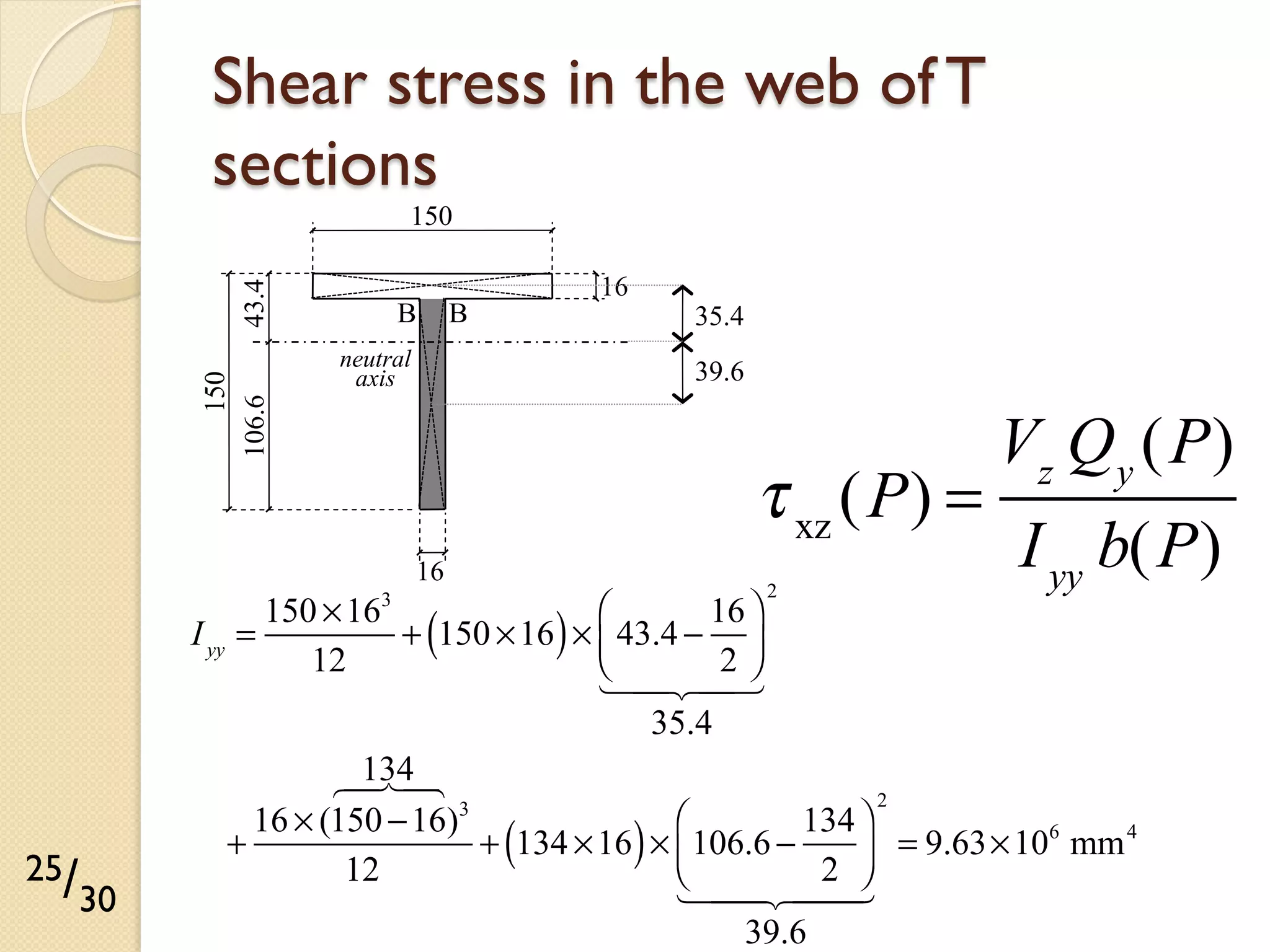 Structural Mechanics: Shear stress in Beams (1st-Year) | PDF