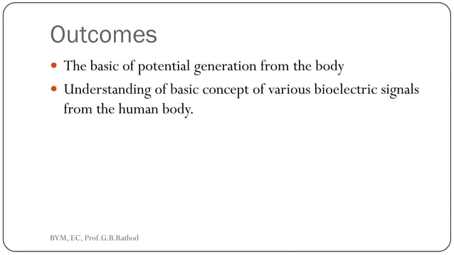 Topic 2 sources of bioelectric potentials | PPT