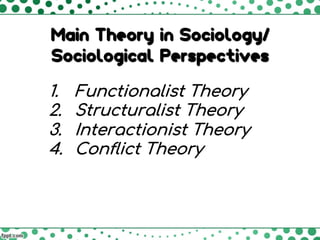 theories in sociology for education purposes | PDF