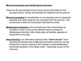 Topic 3: Ore processing and metal recovery | PPT