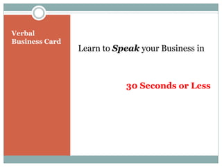 Topic 3 - Personal Branding and Verbal Business Card | PPTX