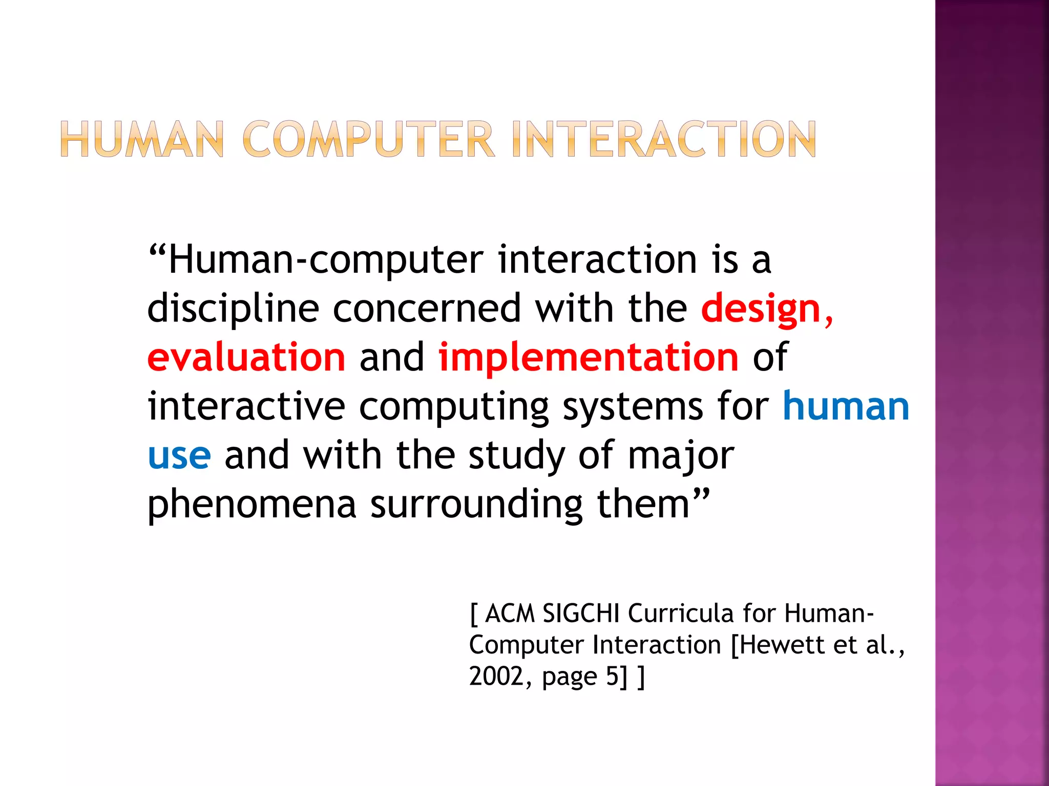 Topic 3 Human Computer Interaction | PDF | Operating Systems | Computer Software and Applications