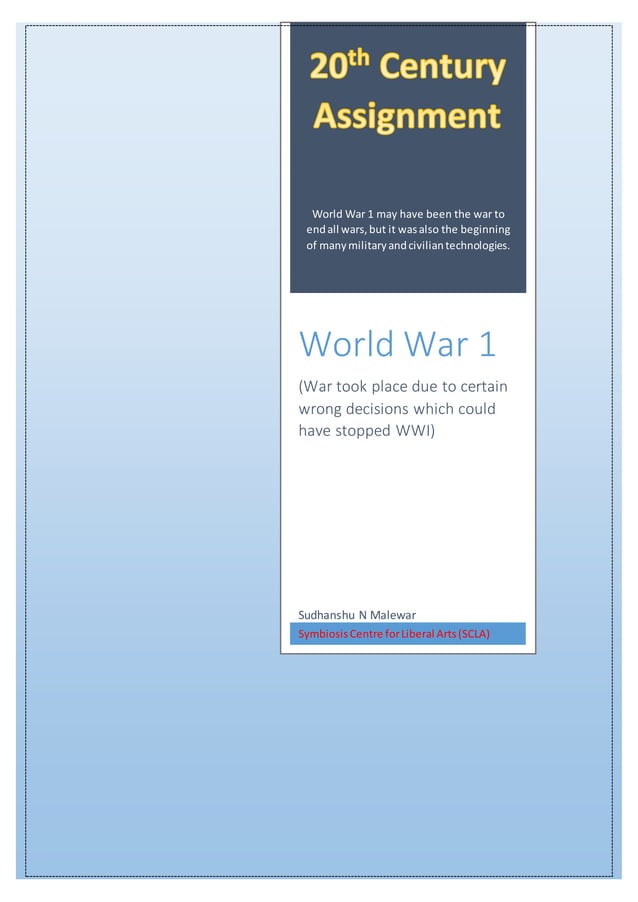 20th Century: World War 1 | PDF
