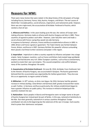 20th Century: World War 1 | PDF