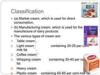 Cream- definition, types, manufacturing, defects | PPTX