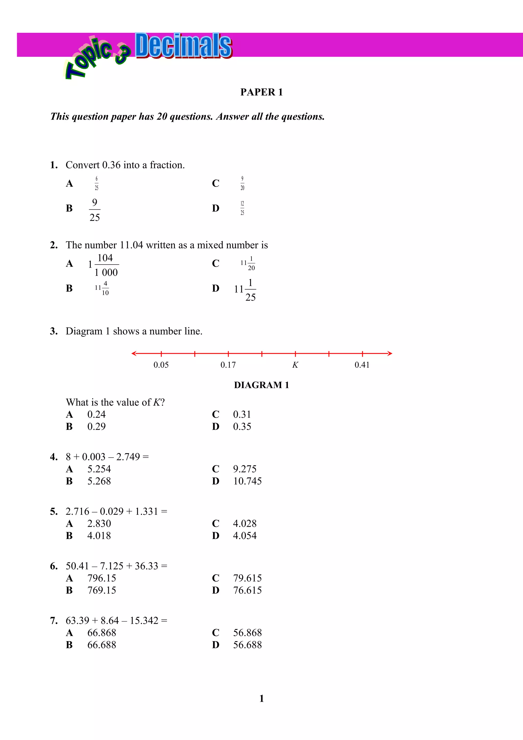 Topic 3 decimals | DOC