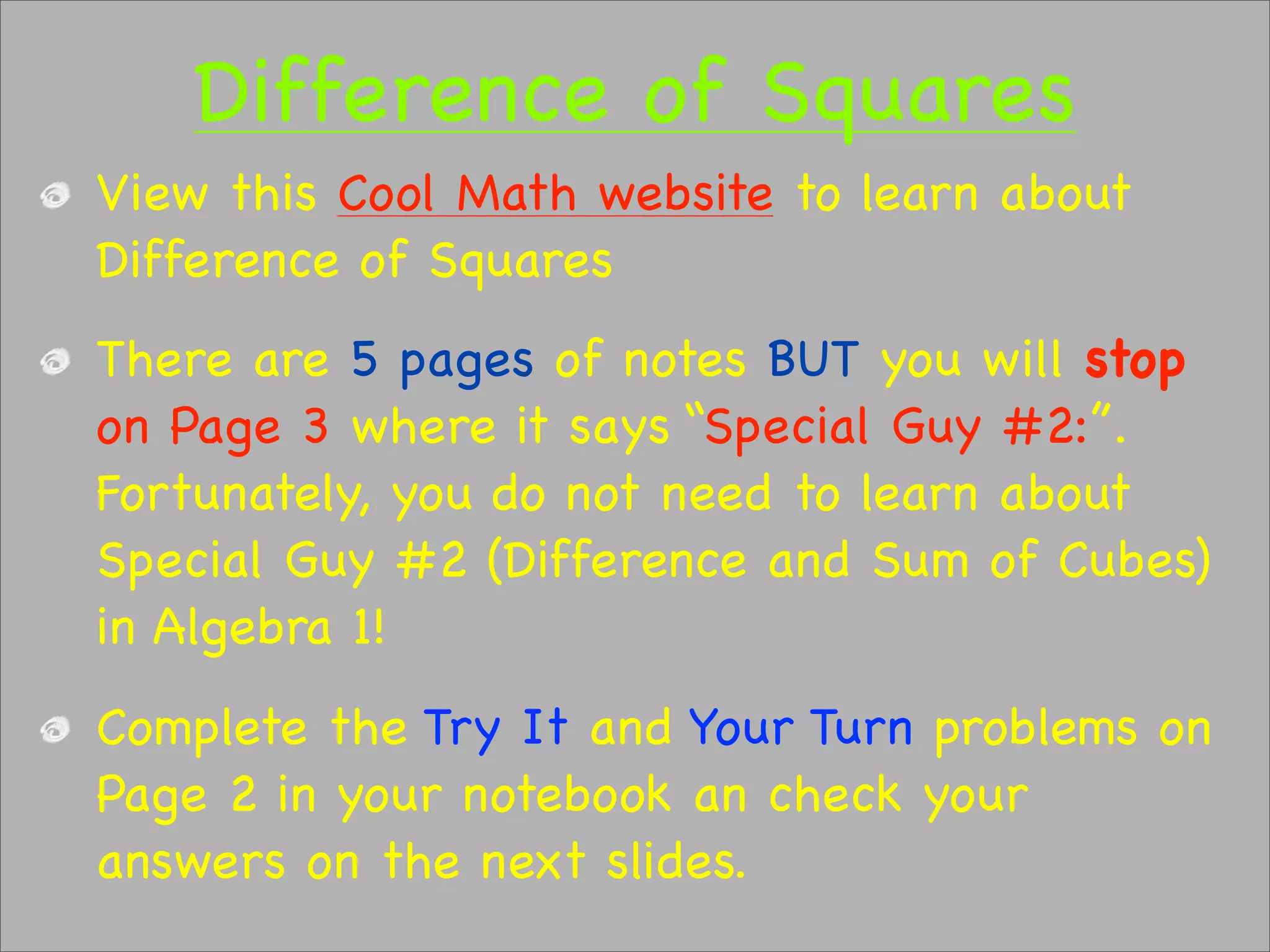 Topic 3 factoring perfect square & difference of square | PPT