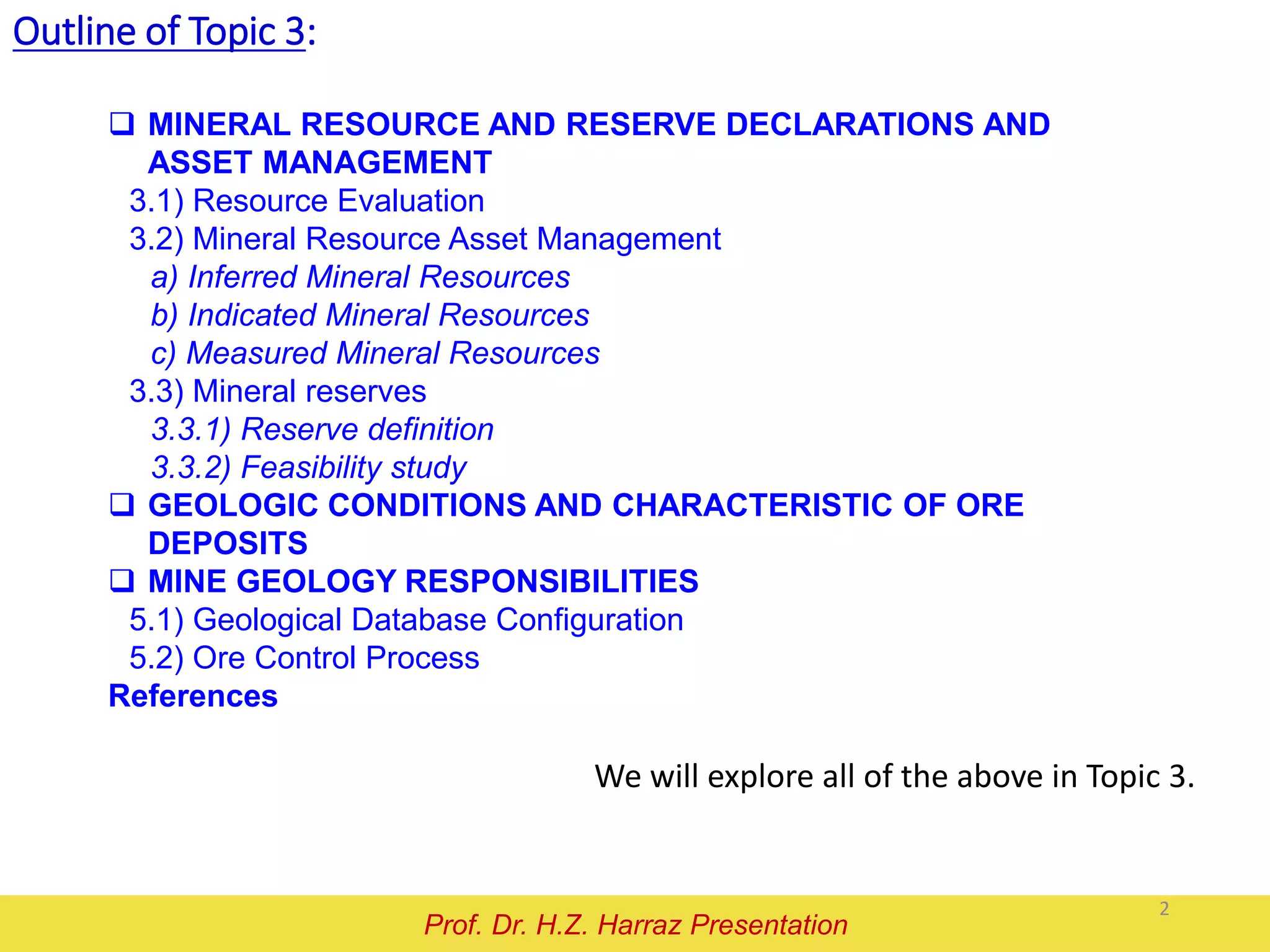 Topic 3- mineral resource and reserve | PDF