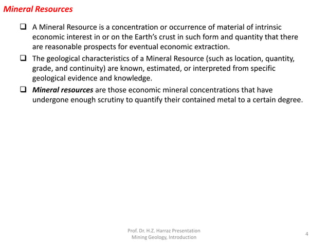 Topic 3- mineral resource and reserve | PDF | Geology | Science