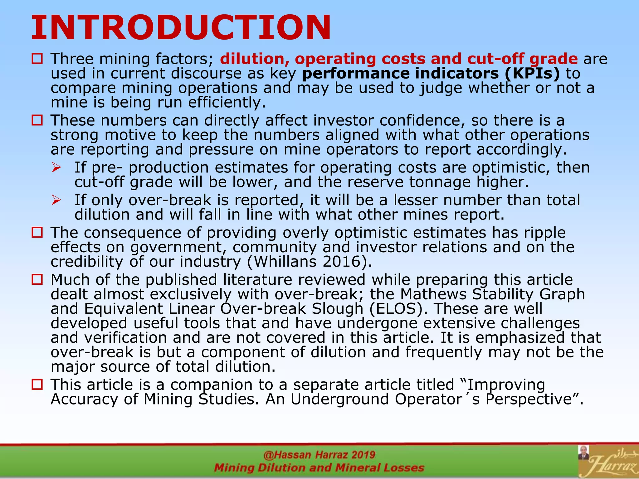 mining dilution and mineral losses | PDF