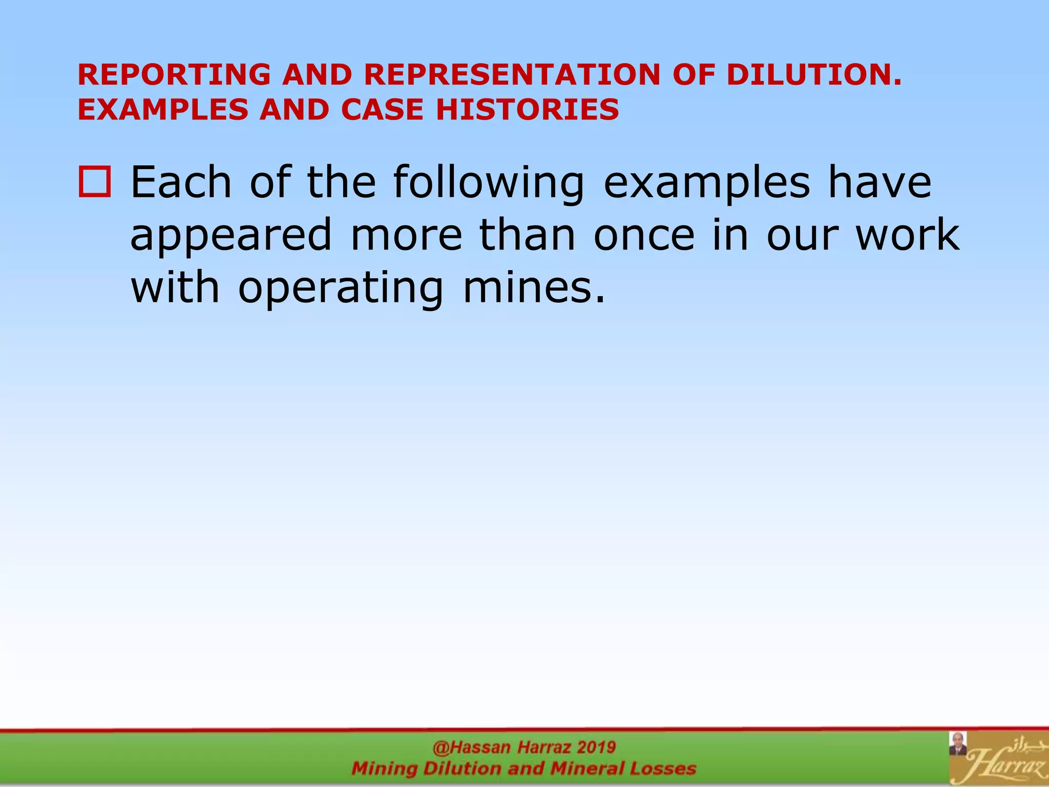 mining dilution and mineral losses | PDF
