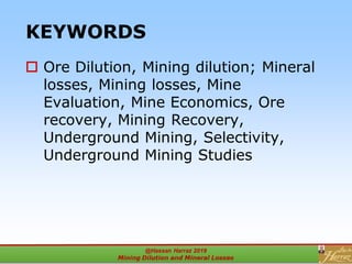mining dilution and mineral losses | PDF