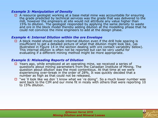 mining dilution and mineral losses | PDF | Geology | Science