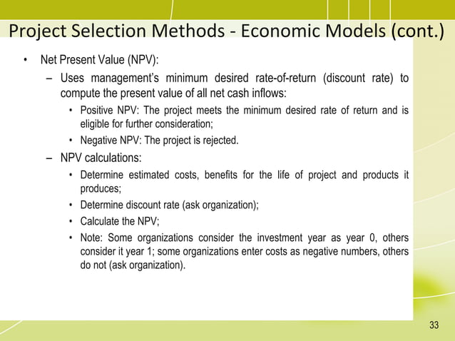 Topic 3 Project Selection And Portfolio Managementpdf