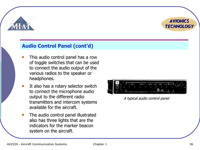 Aircraft Communication Topic 3 radio components | PDF