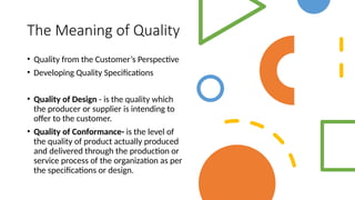 Total Quality Management And Applications | PPTX