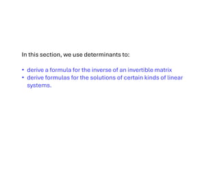 Topic 3 (3) Determinants.pdf determinants properties | PDF
